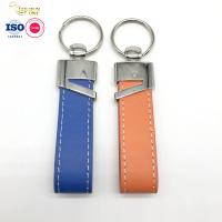 China Promotional  Gifts Sublimation Engraved Car Metal  Key Chains Custom Logo Double-sided Pu Leather Key Chain for sale