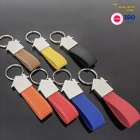 China Genuine Leather Bronze Key Chain Customized Personalised Keychain Automotive Key Tag for sale