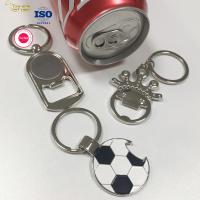 China Print Custom Logo Keyring , Zinc Alloy Laser Engrave Beer Opener Keychain for sale