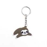 China Hot Sale Product Custom LoGO 2D Animal Shape Bear Silicone Key Ring Rubber Pvc Keychain For Girl for sale