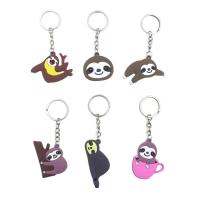 China Hot Sale Product Custom LoGO 2D Animal Shape Bear Silicone Key Ring Rubber Pvc Keychain For Girl for sale