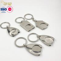 China Token Insert Trolley Coin Keychain Metal Shopping Cart Holder Ring For Gift for sale