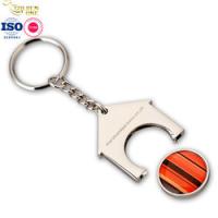 China Token Insert Trolley Coin Keychain Metal Shopping Cart Holder Ring For Gift for sale