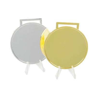 China Hot Sale Cheap Custom Shiny  Plated  Metal Stamping Laser Engraving Blank Medal for sale