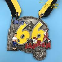 China High Quality Soft Enamel Shiny Gold Plated Clown Droll Moogle Chocobo Carnival Farm Medals Ribbon Zinc Alloy Medallion for sale