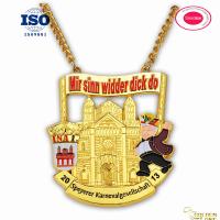 China China Factory Price Gold Plated Zinc Alloy Trophy Female Sports Kagawaran Medals With Ribbons for sale