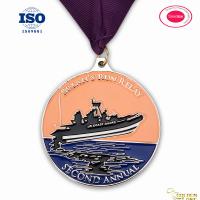 China China Factory Price Gold Plated Zinc Alloy Trophy Female Sports Kagawaran Medals With Ribbons for sale