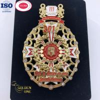 China 2D Zinc Alloy Enamel Fiesta Carnival Medals Customized Rhinestone Metal Medal With Ribbon for sale