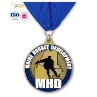 China Shiny Gold Plated Miraculous Metal Medallions Personalized Fill In Color for sale