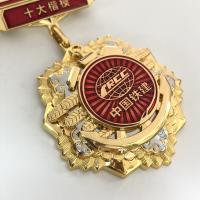 China Wholesale Honor Award High Level Shiny Gold Shiny Nickel Double Plated Metal Epoxy Coating Decoration Medaille Medal for sale