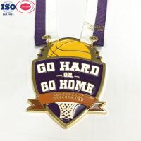 China 2D Metal Sports Medal Football Badminton Basketball Karate Zinc Alloy With Ribbon for sale