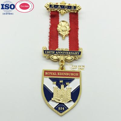 China Association Enamel Miraculous Medal , Custom Catholic Religious Medals With Ribbon for sale