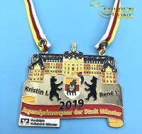 China Filling Color Silver Metal Sports Medal Custom School Carnival Wearable With Diamond for sale