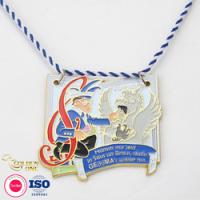 China Antique Brass Bespoke Triathlon Finisher Soft Enamel Zinc Alloy Custom Medals With Lanyard for sale