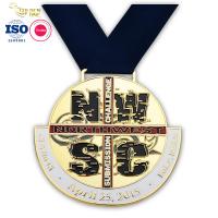 China Manufacturer Custom Circle Shape Silver Plated Honor Marathor Brass Sport Bespoken Medals With Ribbon for sale