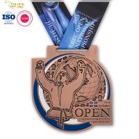 China Silver Plated Custom Gymnastics Medals , Exclusive Zinc Alloy Karate Bronze Medal for sale