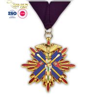 China Gymnastics Metal Award Medals Brass Custom Made Gold Plated Commendation Medallions for sale