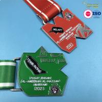 China Printed Metal Sports Medal 3D Arts Souvenir Rugby Medallion With Ribbon for sale