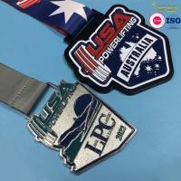 China 3D Custom Wrestling Medals , Karate Engraved Sports Medals With Ribbon for sale