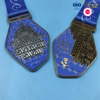 China Custom Soft Enamel Zinc Alloy medals Gift metal 3D hollow out enamel sports marathon spinning Fantasy Football Medallion for sale