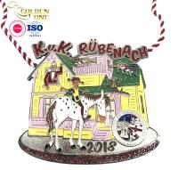 China Wholesale sport game custom shape metal medallion 2D antique brass joyful carnival  Medal With regular Ribbon for sale