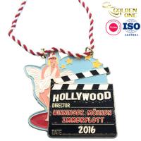 China Good Quality Metal Shiny Silver 2D Custom Shape Medallion Casting Fill colors Carnival Medal For Celebration Gift for sale