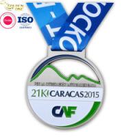 China Good Quality Metal Shiny Silver 2D Custom Shape Medallion Casting Fill colors Carnival Medal For Celebration Gift for sale