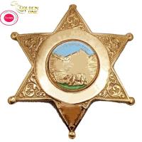 China Hot Sale Custom Design Die Cast Copper Brass Plated Clothes Lapel Pins Shape Zinc Alloy Award Metal Star Badge for sale