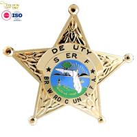 China Star Shape Lapel Pin Badge 3D Figure Emblem Metal Zinc Alloy Soft Enamel for sale
