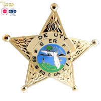 China Hollow Shiny Zinc Alloy Badge 3D Logo Metal Enamel Star Emblem For Honor for sale