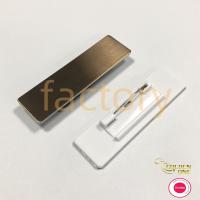 China Gold Plated Name Tag Badge Clothing Custom Made With Safety Pin for sale