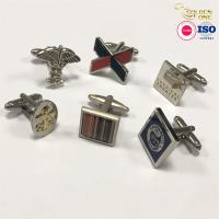 China Nickel Plated Metal Cufflink Exclusive Promotional Gift Souvenir Custom for sale