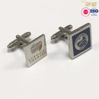 China Button Symbol Metal Cufflink Shiny Gold Silver Plated Soft Enamel Zinc Alloy for sale