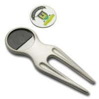 China Custom Repair Golf Divot Tool Silver Metal Plated For Souvenir Gift for sale
