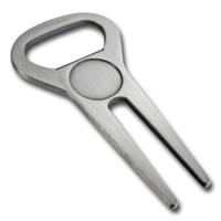 China Custom Repair Golf Divot Tool Silver Metal Plated For Souvenir Gift for sale