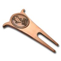 China Copper Metal Golf Repair Tool , Promotional Gift Personalized Divot Tool Pitchfork for sale