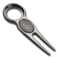 China Copper Metal Golf Repair Tool , Promotional Gift Personalized Divot Tool Pitchfork for sale