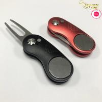 China 25mm Luxury Magnetic Divot Tool Accessaries Metal Ball Golf Marker for sale
