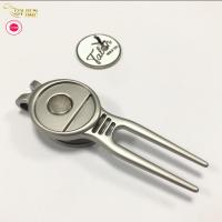 China Plated Repair Golf Divot Tool Custom Logo With Metal Ball Marker for sale