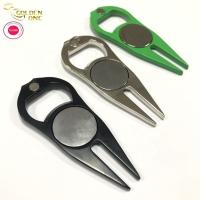 China Logo Laser Golf Ball Divot Tool Engraved Personalised With Ball Marker for sale