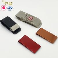 China Silver Plated Laser Engraved Money Clip , Zinc Alloy Dollar Card Holder Clip for sale