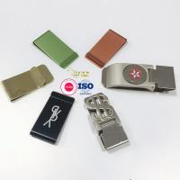 China Silver Plated Laser Engraved Money Clip , Zinc Alloy Dollar Card Holder Clip for sale