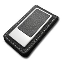 China PU Leather Wallet Money Clip RFID Aluminum Credit Card Holder For Men for sale