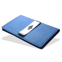 China PU Leather Wallet Money Clip RFID Aluminum Credit Card Holder For Men for sale