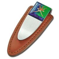 China PU Leather Wallet Money Clip RFID Aluminum Credit Card Holder For Men for sale