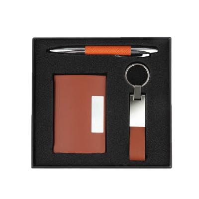 China Office Promotional Business Gifts Advertising Luxury Pen Keychain Set for sale