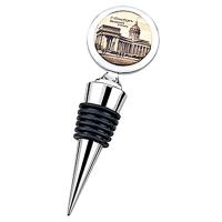 China Zinc Alloy Wine Bottle Stopper , Nickel Plated Champagne Custom Wine Stoppers for sale