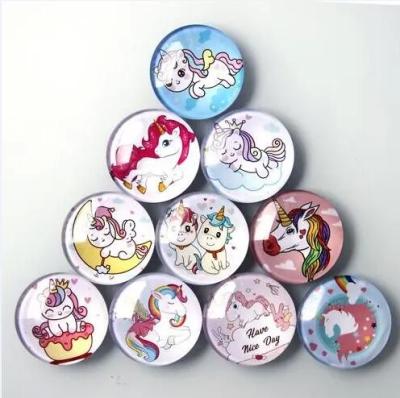 China Rubber PVC Promotional Business Gifts 3D Crystal Glass Round Souvenir Fridge Magnets for sale