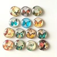 China Rubber PVC Promotional Business Gifts 3D Crystal Glass Round Souvenir Fridge Magnets for sale