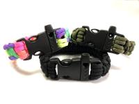 China Thin Wrist Flint Starters , Adjustable SOS LED Camping Survival Bracelet for sale